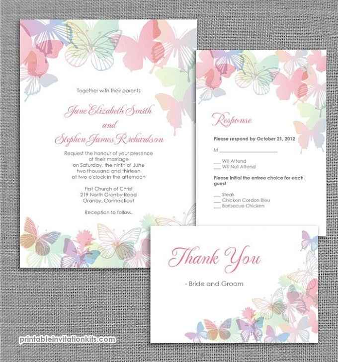 Invitaciones Con Tema De Mariposa Plantillas Personalizables De